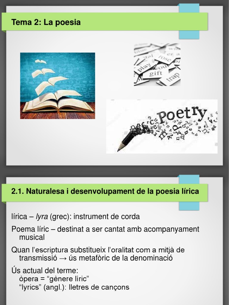 Tema 2 Poesia (Curs 2019 2020) | PDF