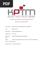 UPM - Industrial Training Report | PDF | Patient | Health Care