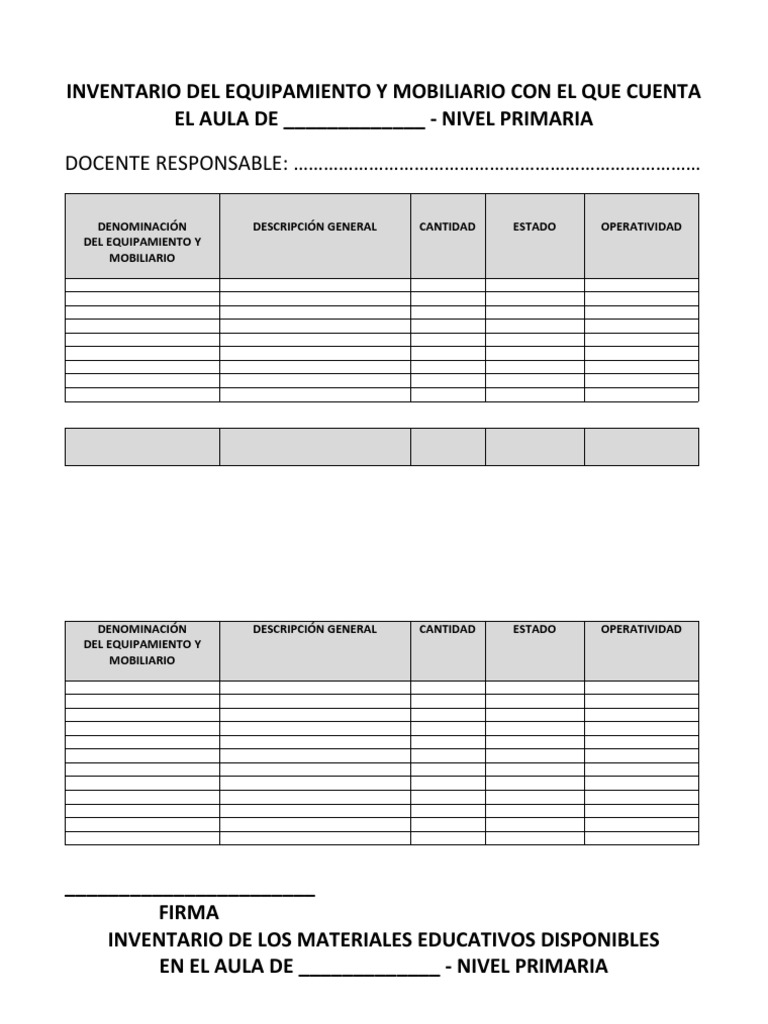 Inventarios 2022 - Nivel Primaria | PDF
