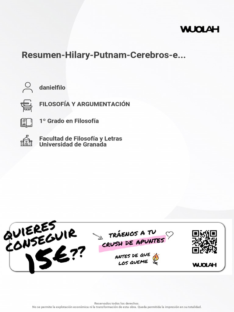 Wuolah Free Resumen Hilary Putnam Cerebros en Una Cubeta | PDF | Mente ... Wuolah Free Resumen Hilary Putnam Cerebros en Una Cubeta | PDF | Mente ...