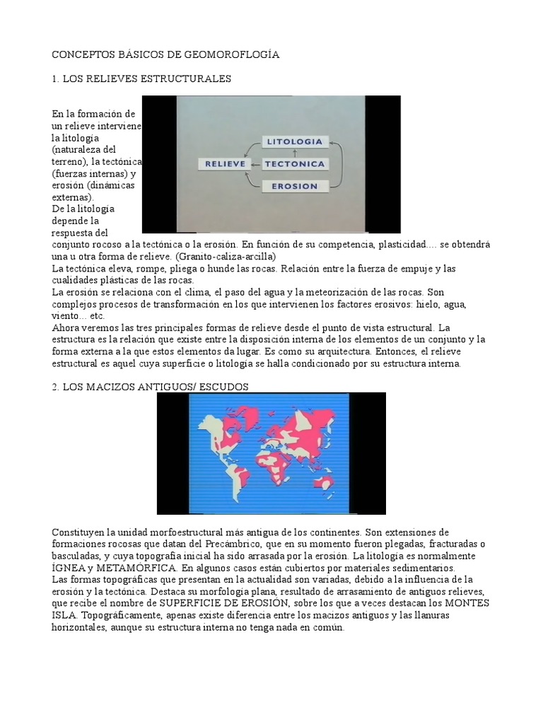 Conceptos Básicos de Geomorfología | PDF | Roca (geología) | Estrato