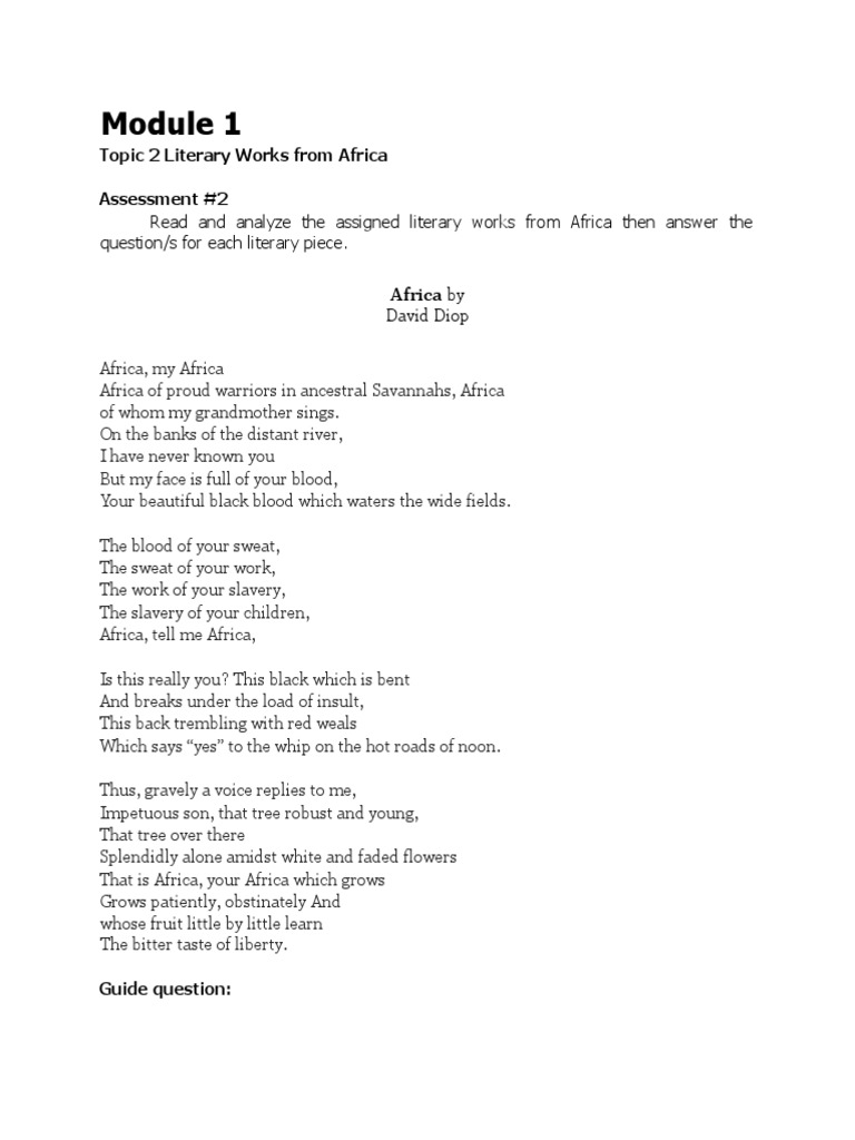 Module 1. Reading | PDF | Africa
