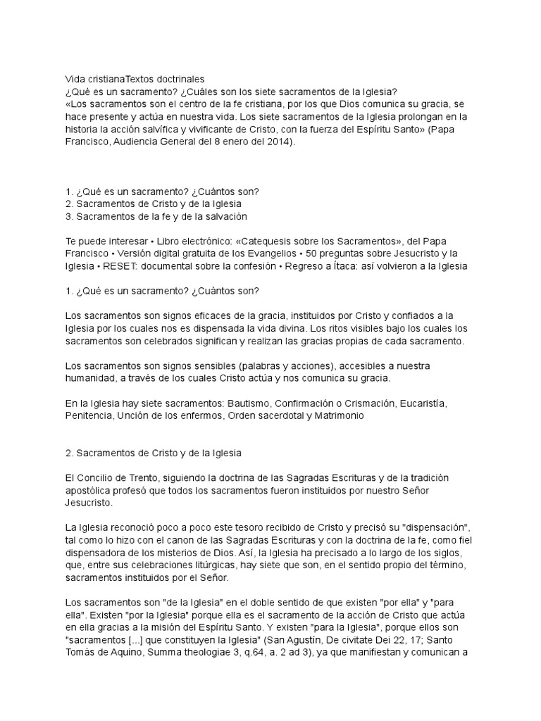 Los Siete Sacramentos de la Iglesia | PDF | Sacramentos | Iglesia Católica