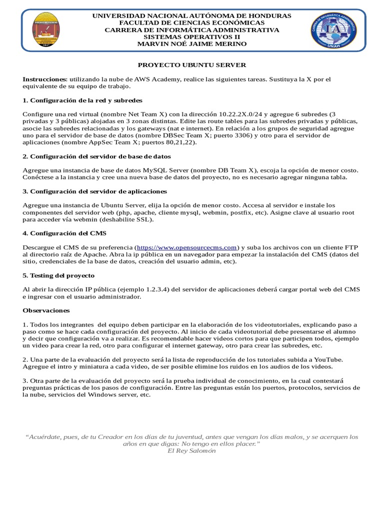 SS - OO. II - Proyecto | PDF | Mi sql | Servidor HTTP Apache