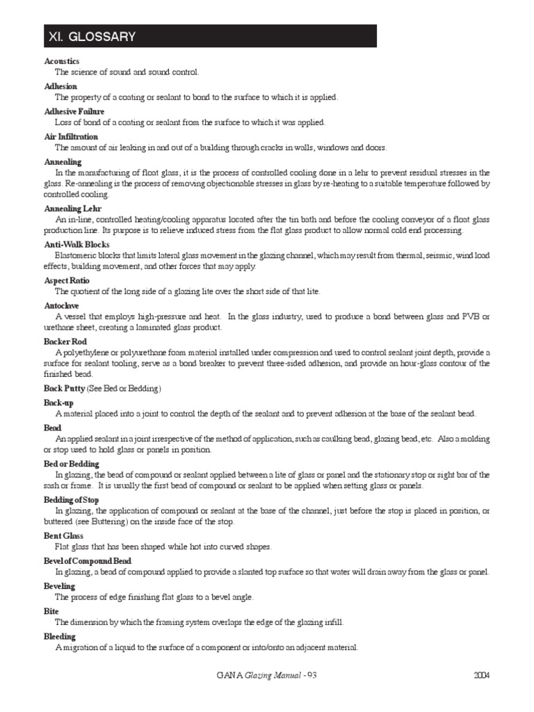 Glossary | PDF | Glasses | Window