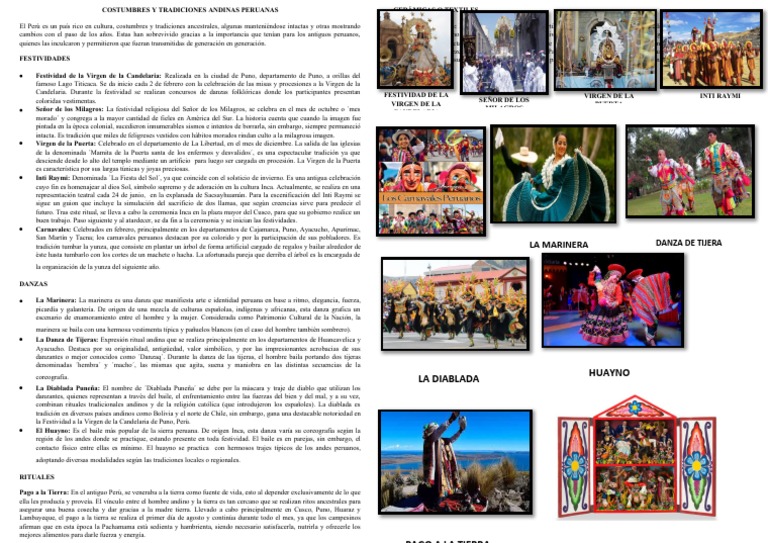 Tradiciones andinas peruanas: festividades, danzas y rituales | PDF | Perú