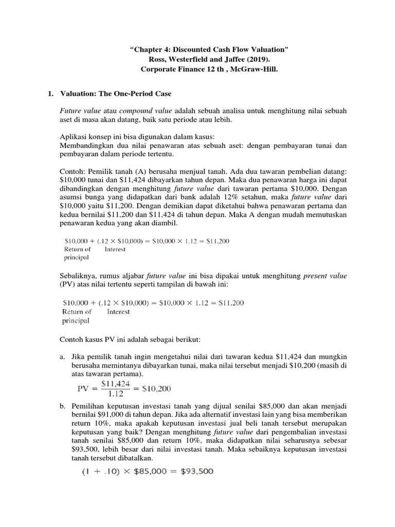 Resume RWJ CH4 - Discounted Cash Flow Valuation | PDF
