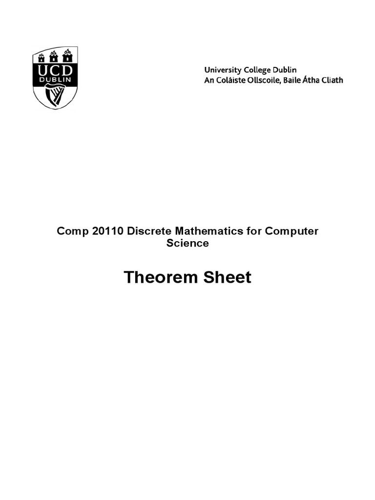 Discrete Maths Theorem Sheet PDF-1 | PDF