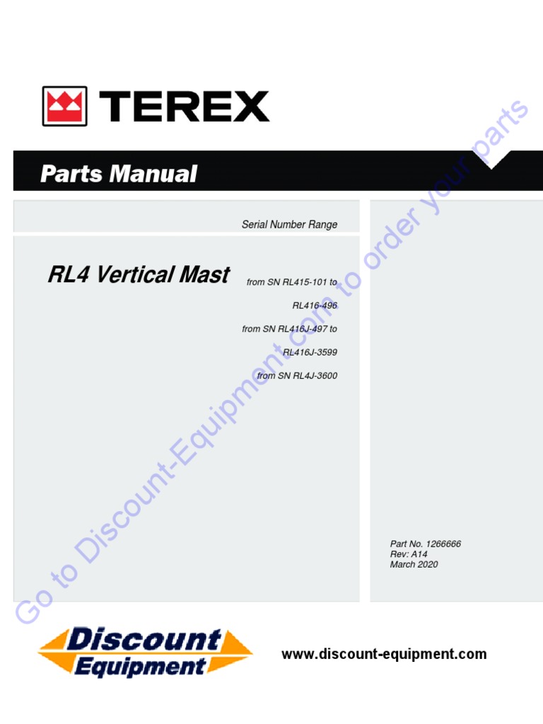 Manual de Operacion Terex RL4 Moderna Foco Halogenuro Ver-2022 | PDF ...