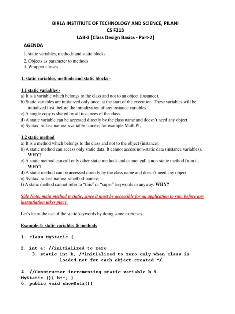 Lab 3 Pdf Constructor Object Oriented Programming Programming
