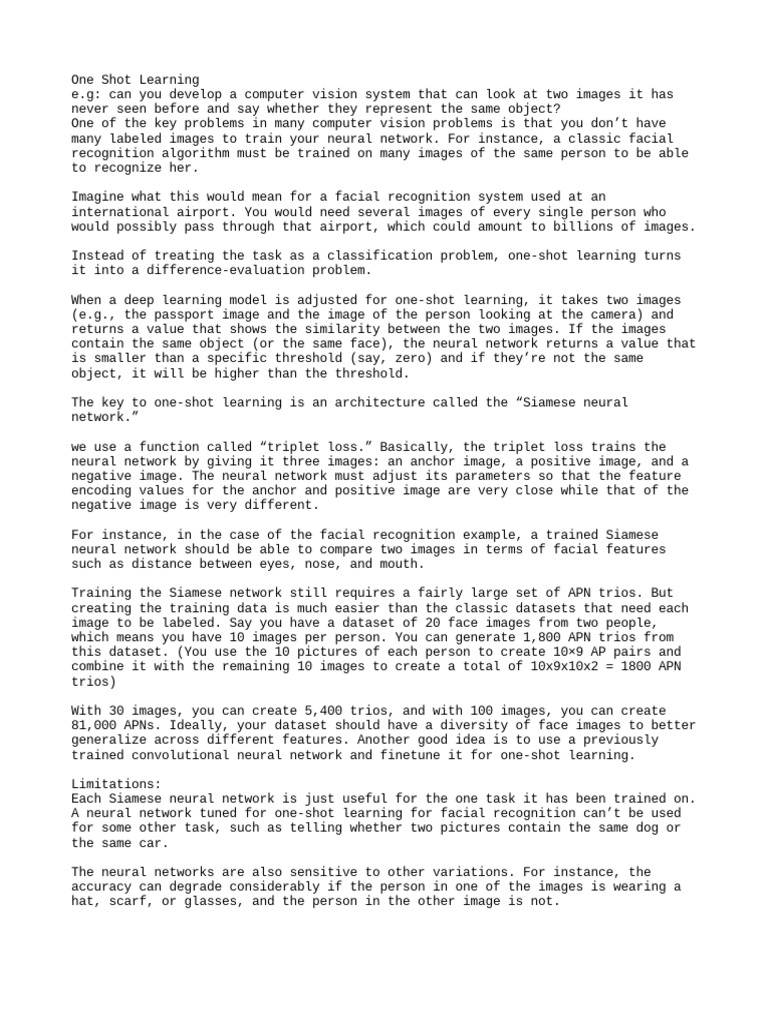 One Shot Learning | PDF | Artificial Neural Network | Computing