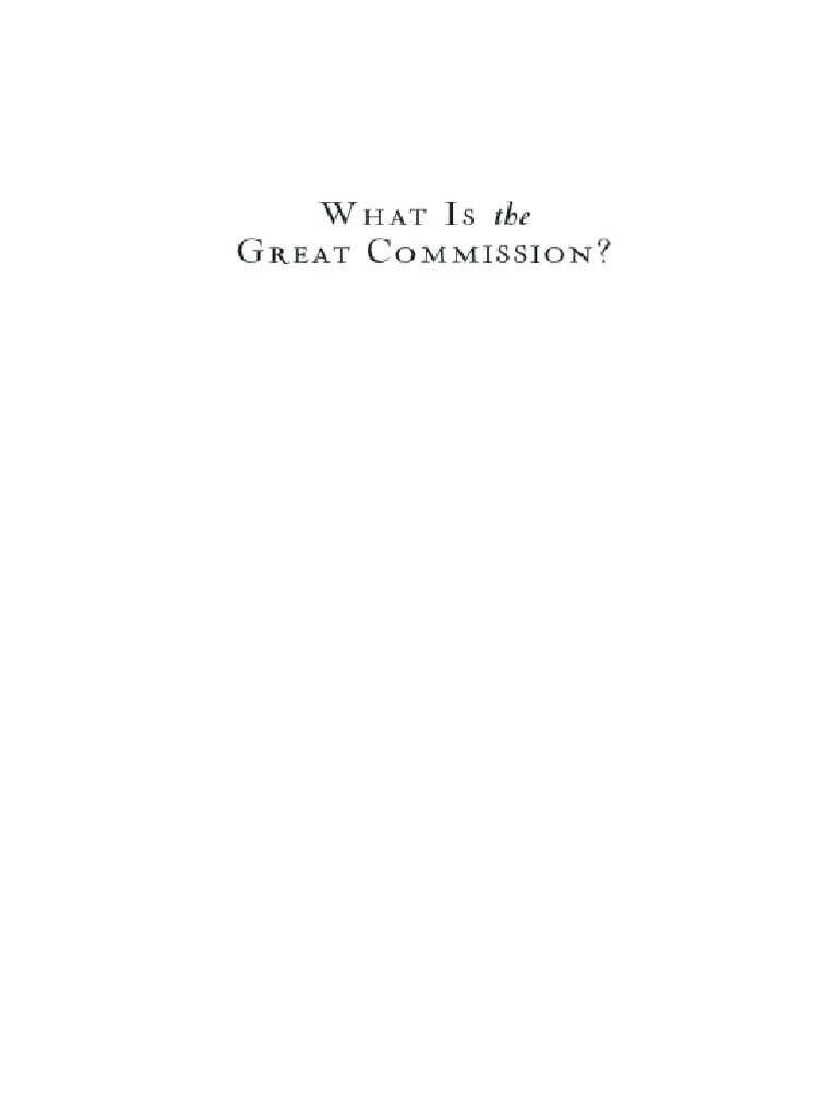 21 - What Is The Great Commission | PDF | Jesus | Acts Of The Apostles