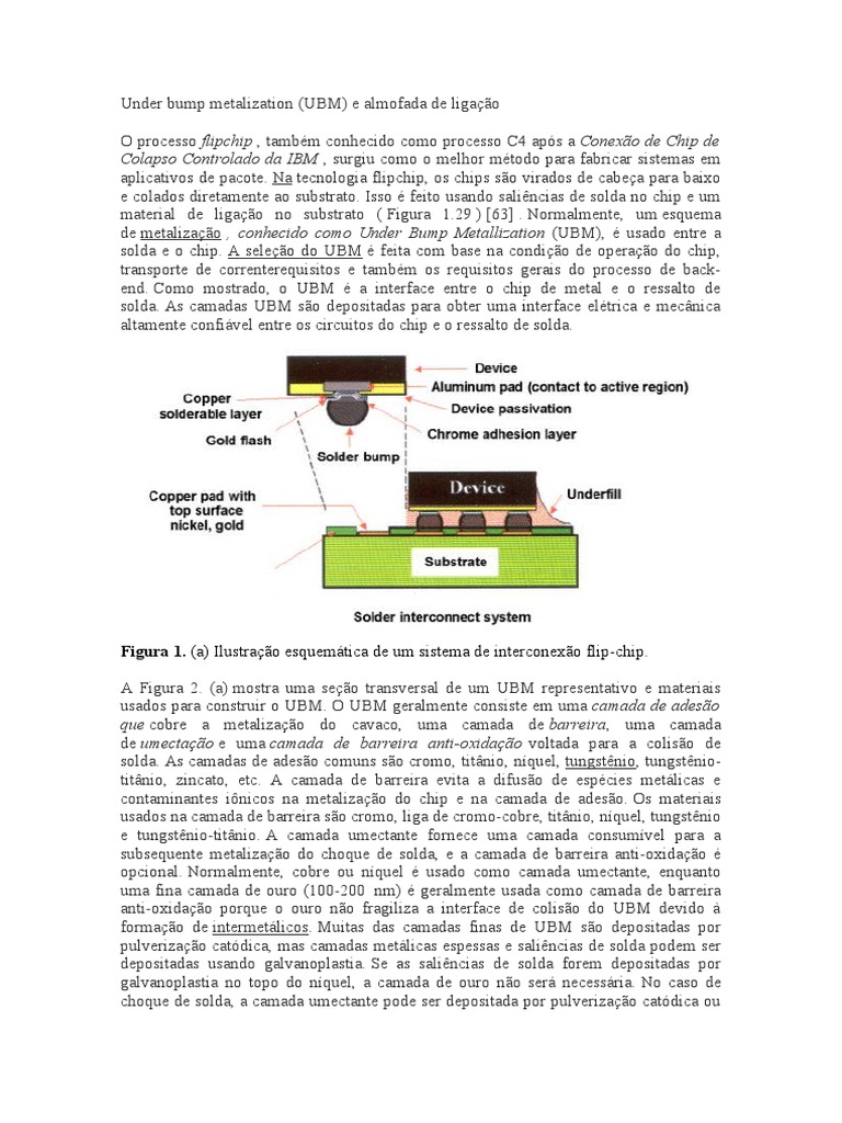 Under Bump Metalization (UBM) e Almofada de Ligação | PDF | Circuito ...