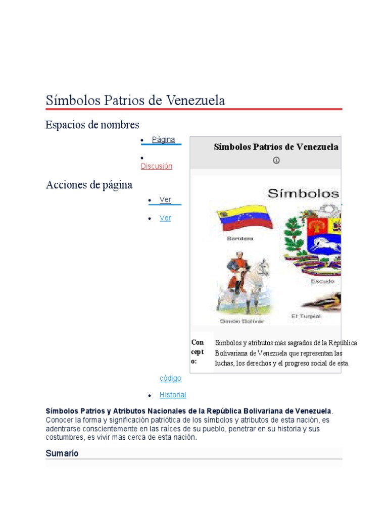 Símbolos Patrios de Venezuela | PDF | Símbolos nacionales | Venezuela