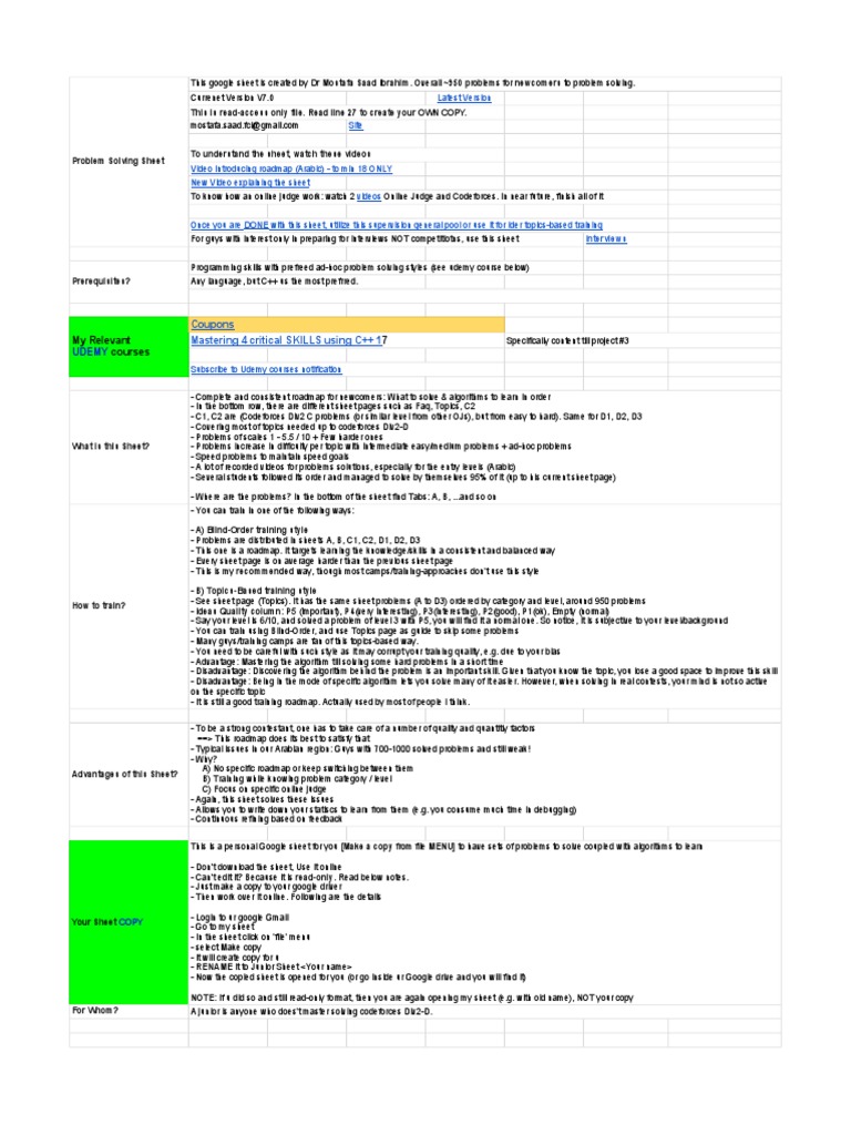 Junior Training Sheet V7.0 - READ Row 27 To Make Your Own EDITABLE ...