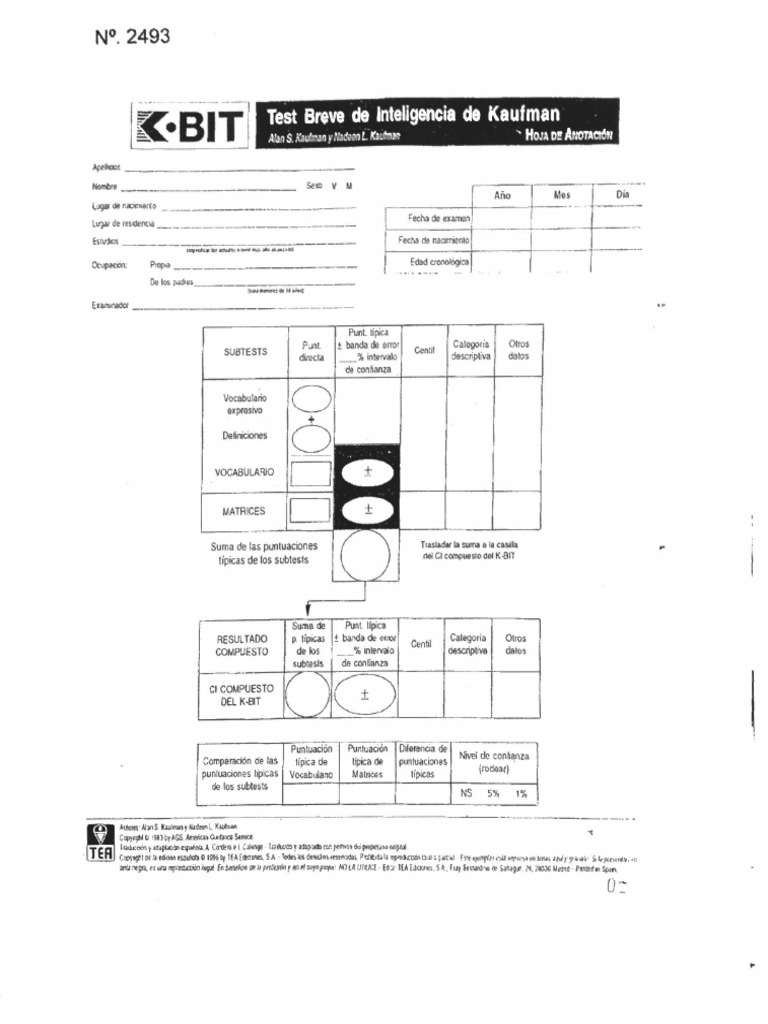 K BIT Cuadernillo | PDF