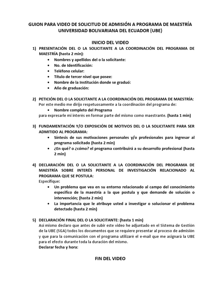 guión video | PDF guión video | PDF