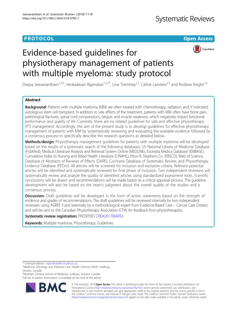 Evidence-Based Guidelines MM | PDF | Multiple Myeloma | Systematic Review