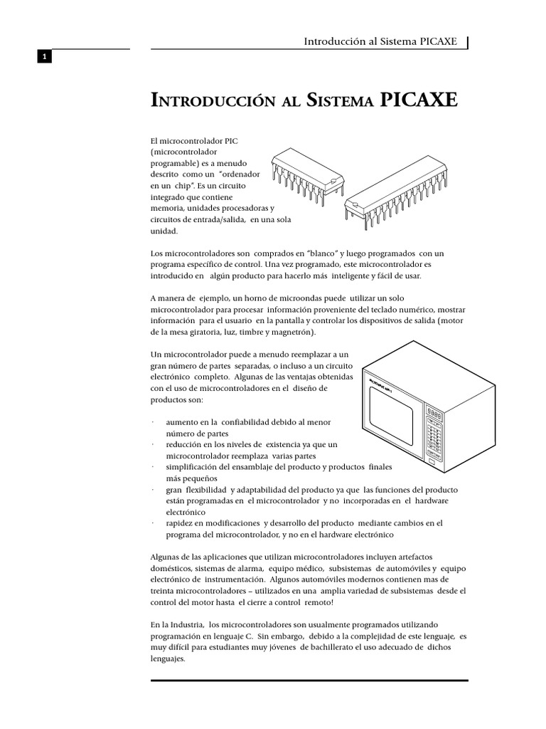 Manual Picaxe 1 | PDF | Almacenamiento de datos de la computadora | Microcontrolador