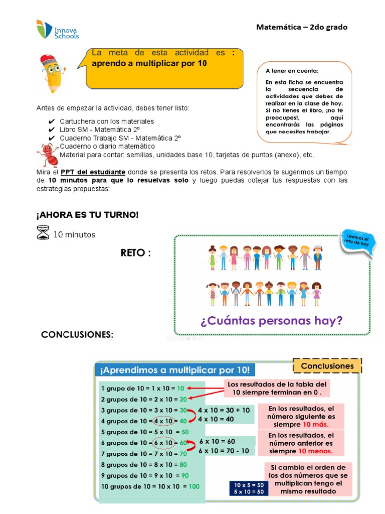 S4 - Guía Del Estudiante - Tabla Del 10 | PDF