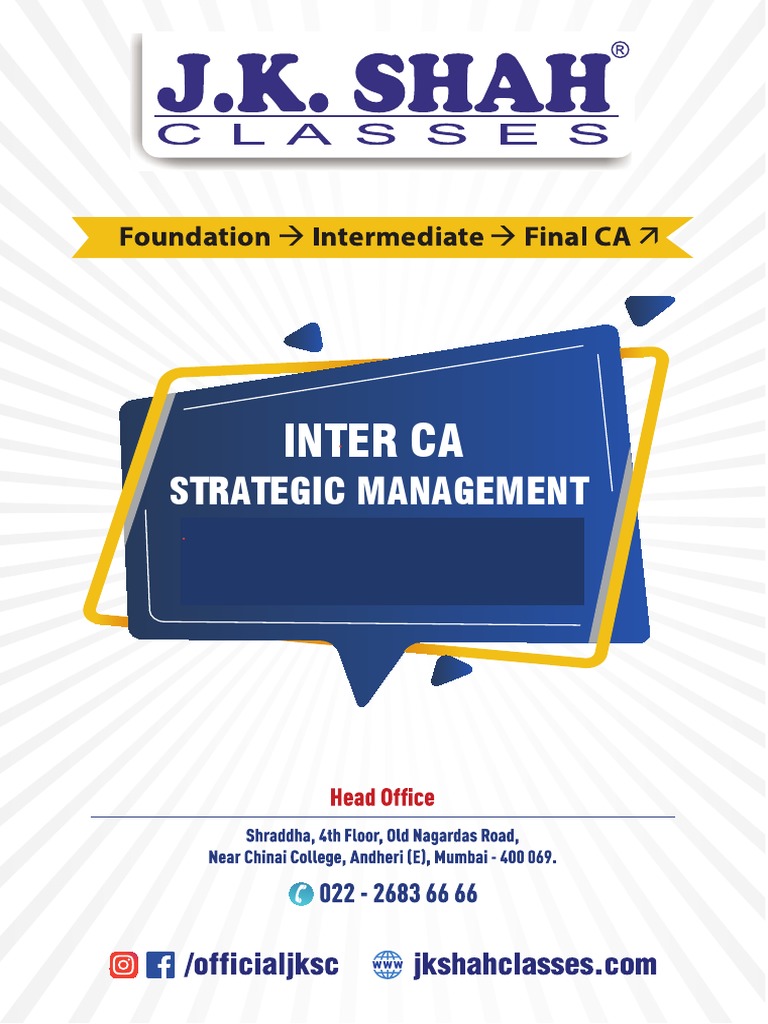 JK Shah - SM Book | PDF | Strategic Management | Risk