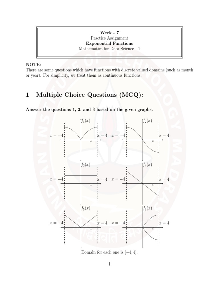 Exponential Functions Practice Assignment Pdf Function Mathematics