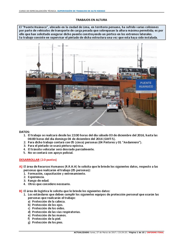 INFORMEFINAL Altoriesgov | PDF | Perforación | Lima