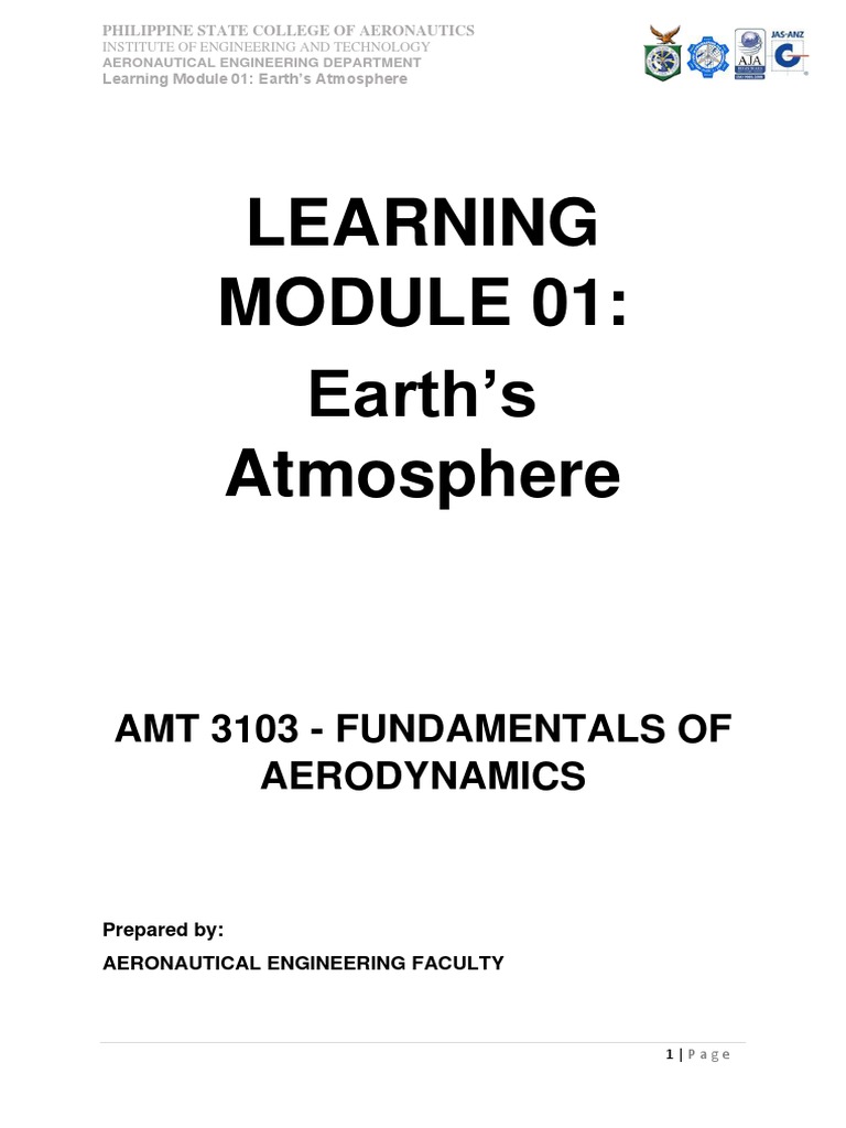 Aerodynamics: Earth's Atmosphere | PDF | Gases | Atmosphere Of Earth