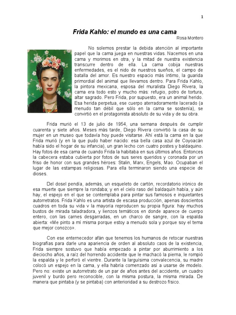 Texto Completo Frida Kahlo. El Mundo Es Una Cama | PDF