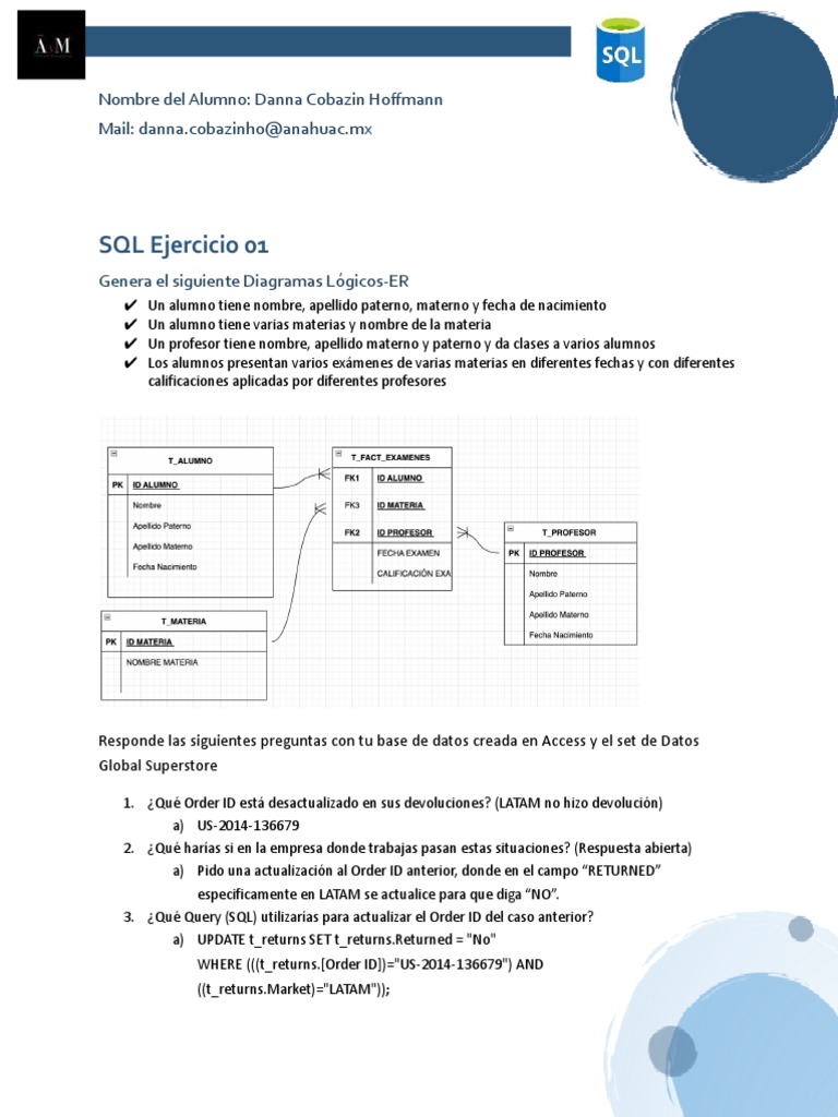 Tarea 1 Danna Cobazin | PDF | SQL | Bases de datos