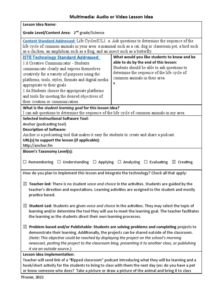 Lesson Plan Audio | PDF | Learning | Multimedia
