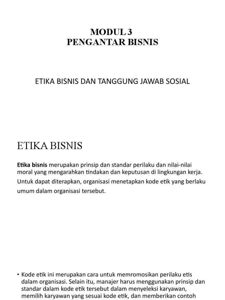 MODUL 3 - Pengantar Bisnis | PDF