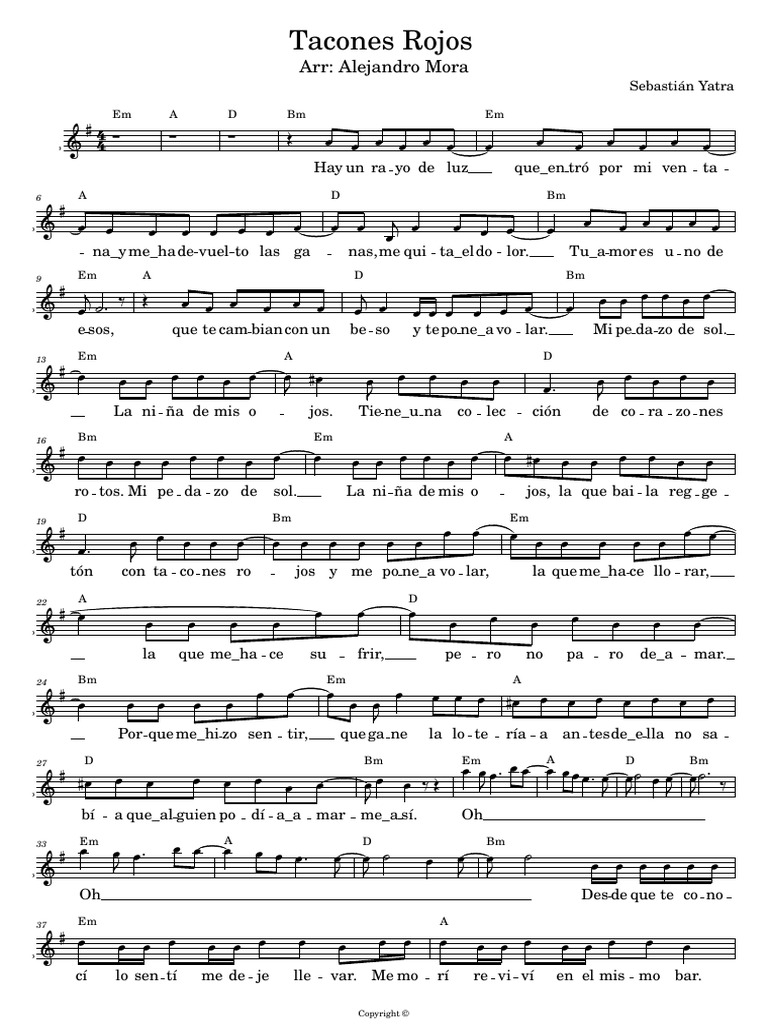 Tacones Rojos Sebastan Yatra | PDF