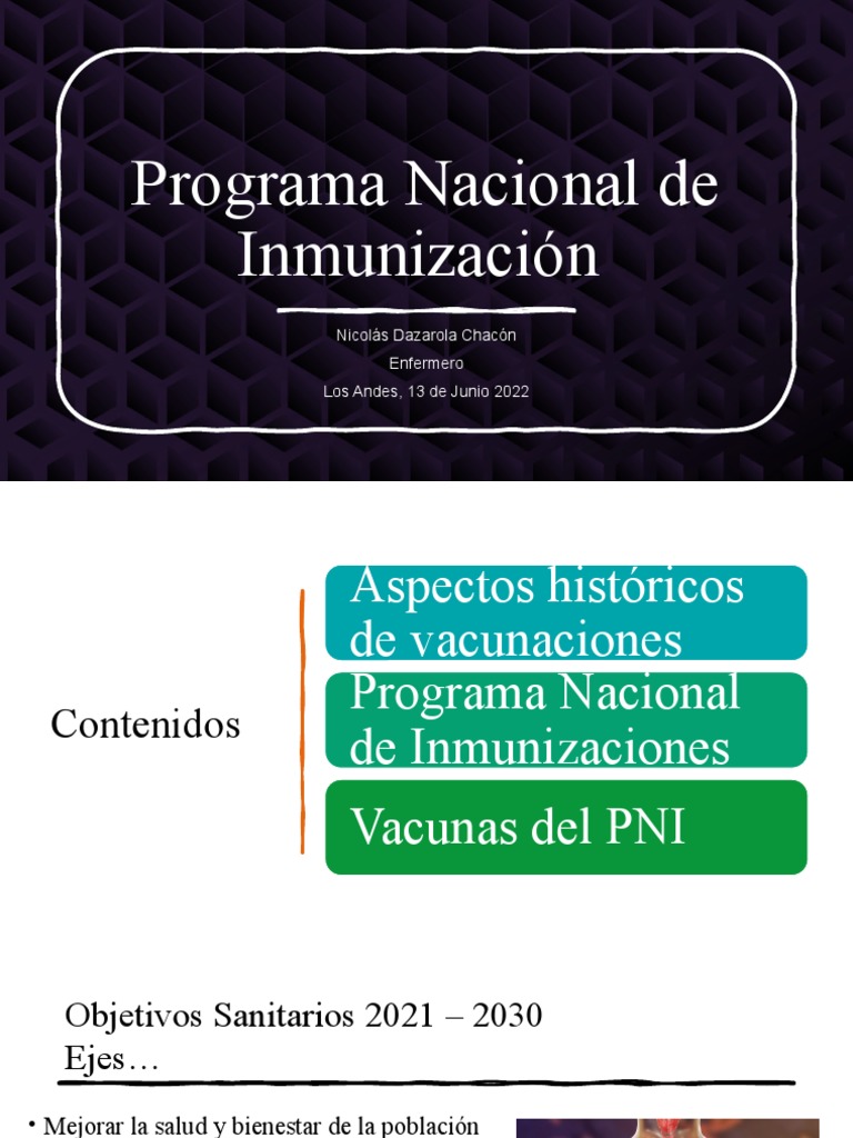 Programa Nacional de Inmunización: Nicolás Dazarola Chacón Enfermero ...