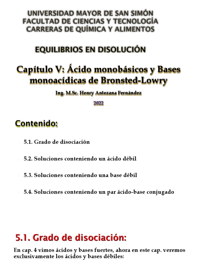 Capítulo 5 - Ácidos Monobásicos y Bases Monoacídicas de Bronsted y ...