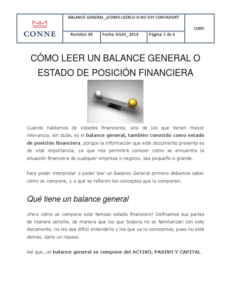 Boletin - Como Leer Un Balance General - No Contadores | PDF Boletin - Como Leer Un Balance General - No Contadores | PDF
