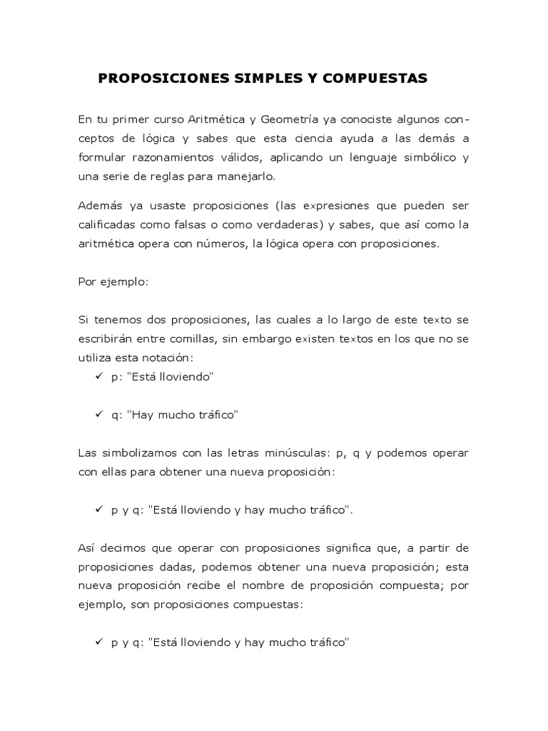 Proposiciones | PDF