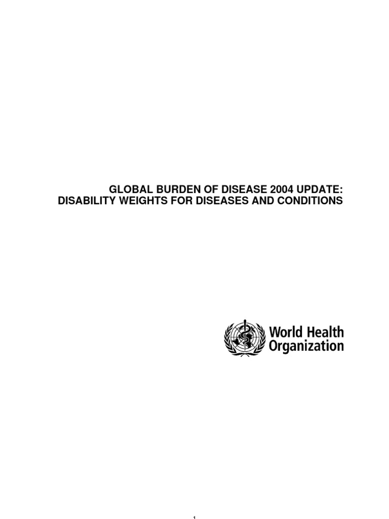 Global Disability Weights 2004 Update | PDF