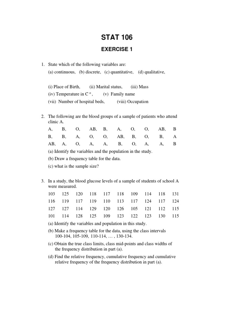 1Q Exercise | PDF | Probability Distribution | Statistics