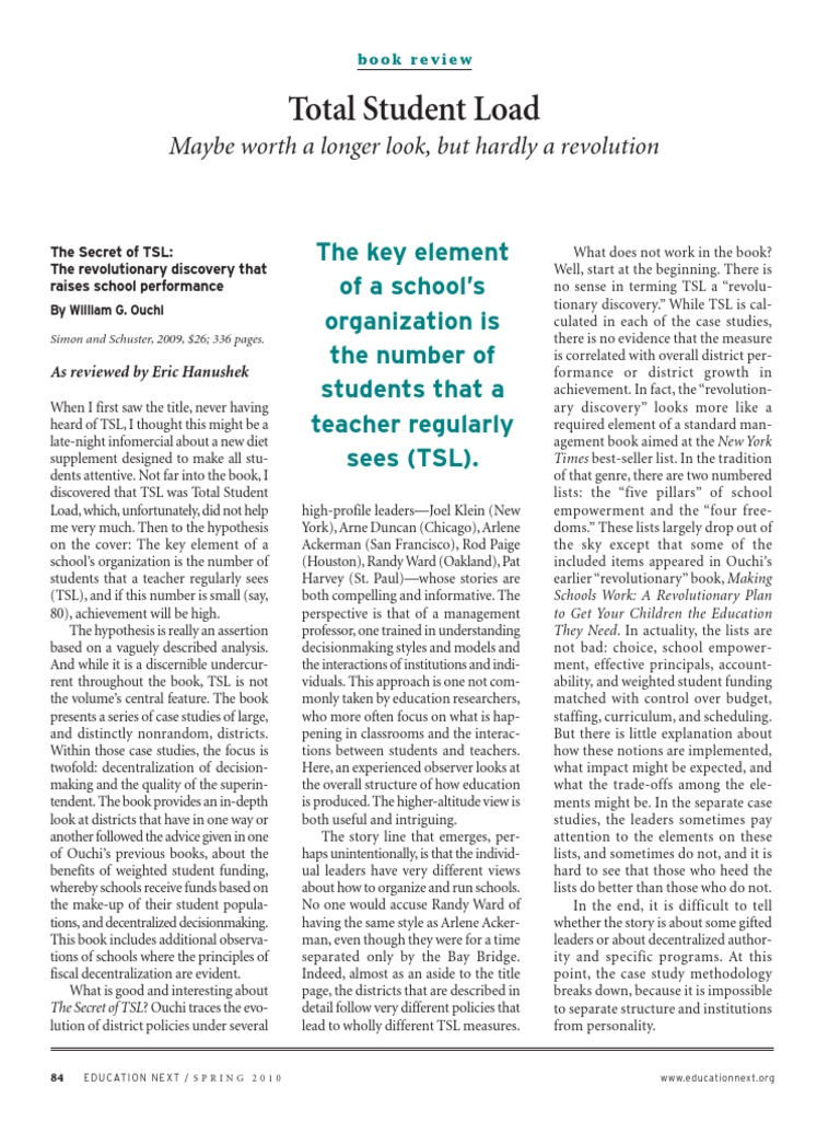 TSL - Total Student Load - Book Review | PDF