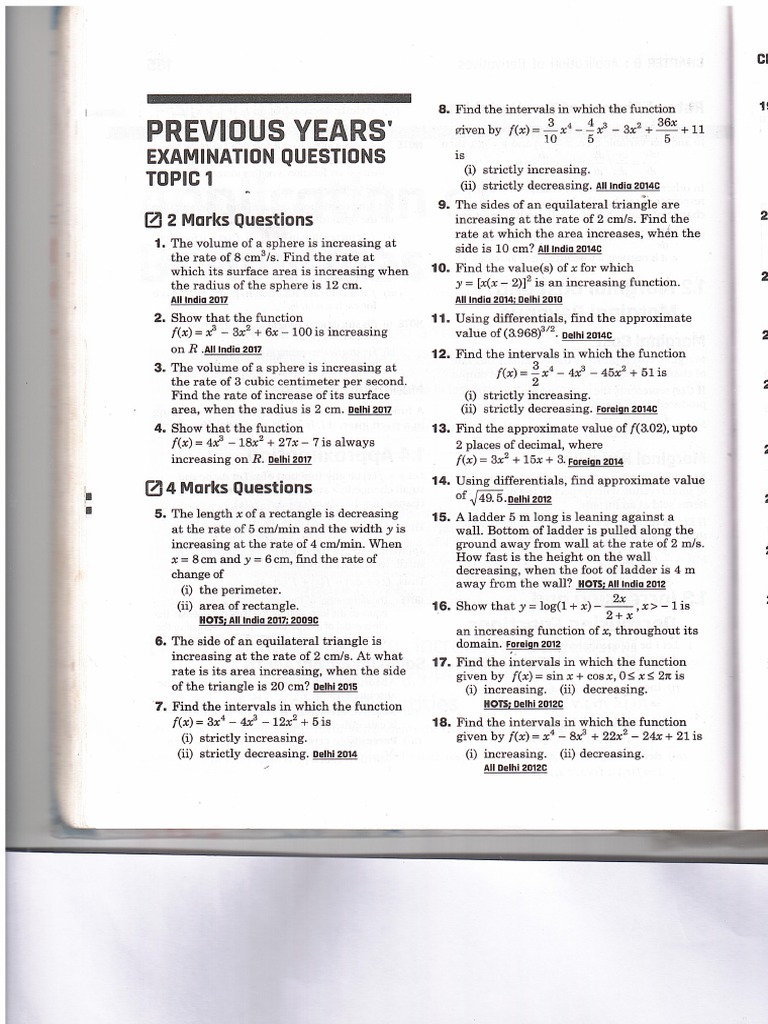 Rate of Change and Increasind and Decreasing | PDF