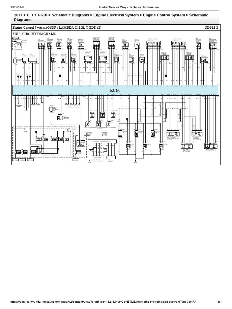 G6DP 3.3L T-GDI Engine Schematic | PDF | Ignition System | Vehicle ...