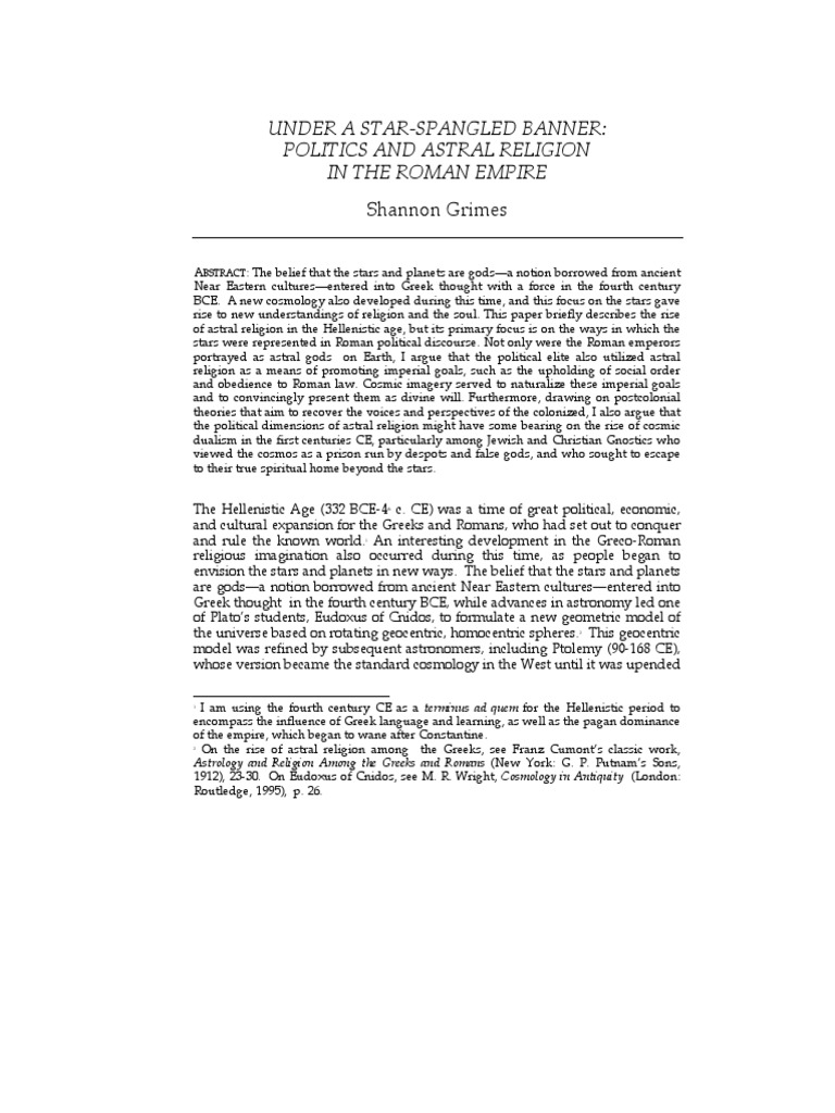 Under A Star Spangled Banner Politics A | PDF | Gnosticism | Roman Empire