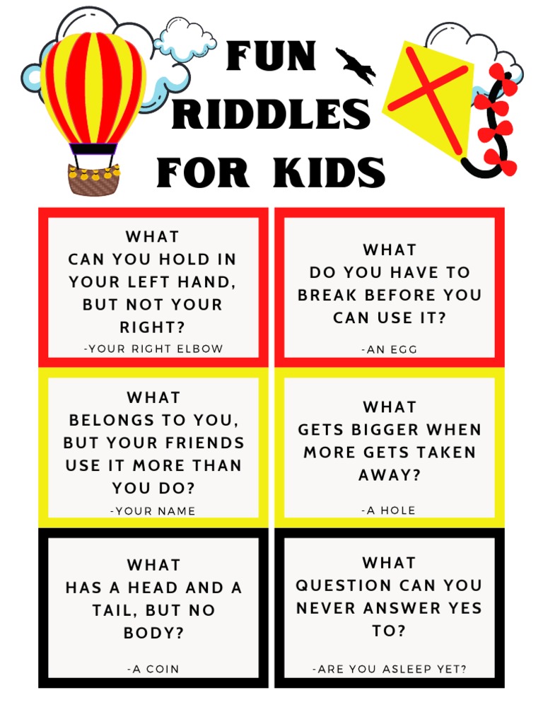 Fun Riddles For Kids 1 | PDF