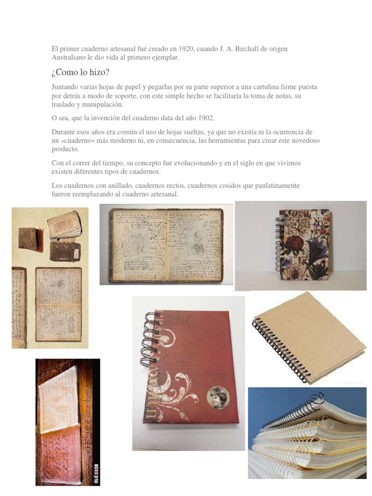 Historia y evolución del cuaderno | PDF