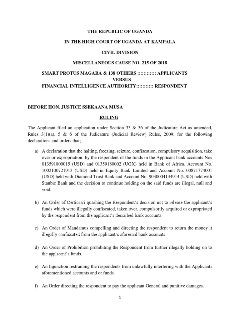 Smart Protus and 138 Others V FIA | PDF | Money Laundering | Lawsuit