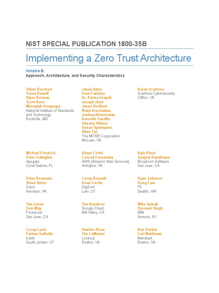 Zta Nist SP 1800 35b Preliminary Draft | PDF | Computing | Information Age