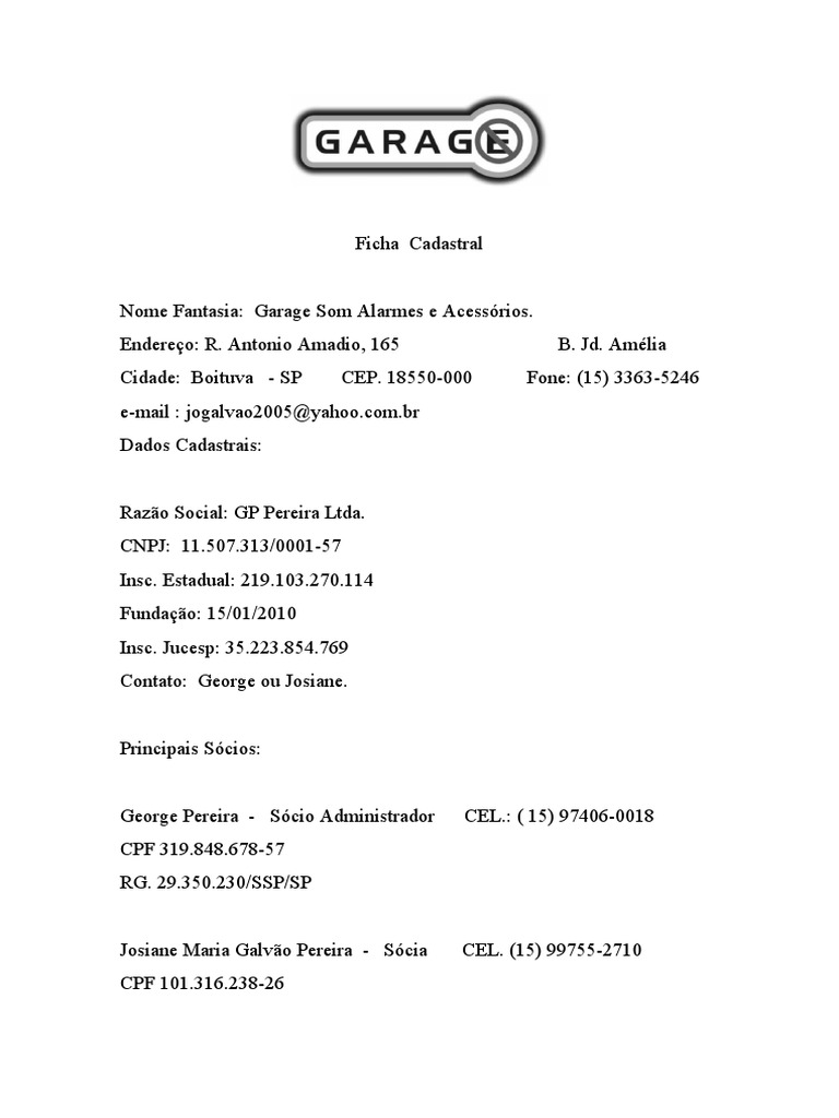 Ficha Cadastral | PDF