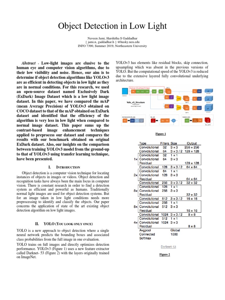 Object Dectection in Low Light | PDF | Computer Vision | Image Editing