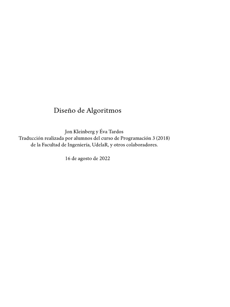 Dise o de Algoritmos 1 | PDF | Algoritmos | Programación dinámica